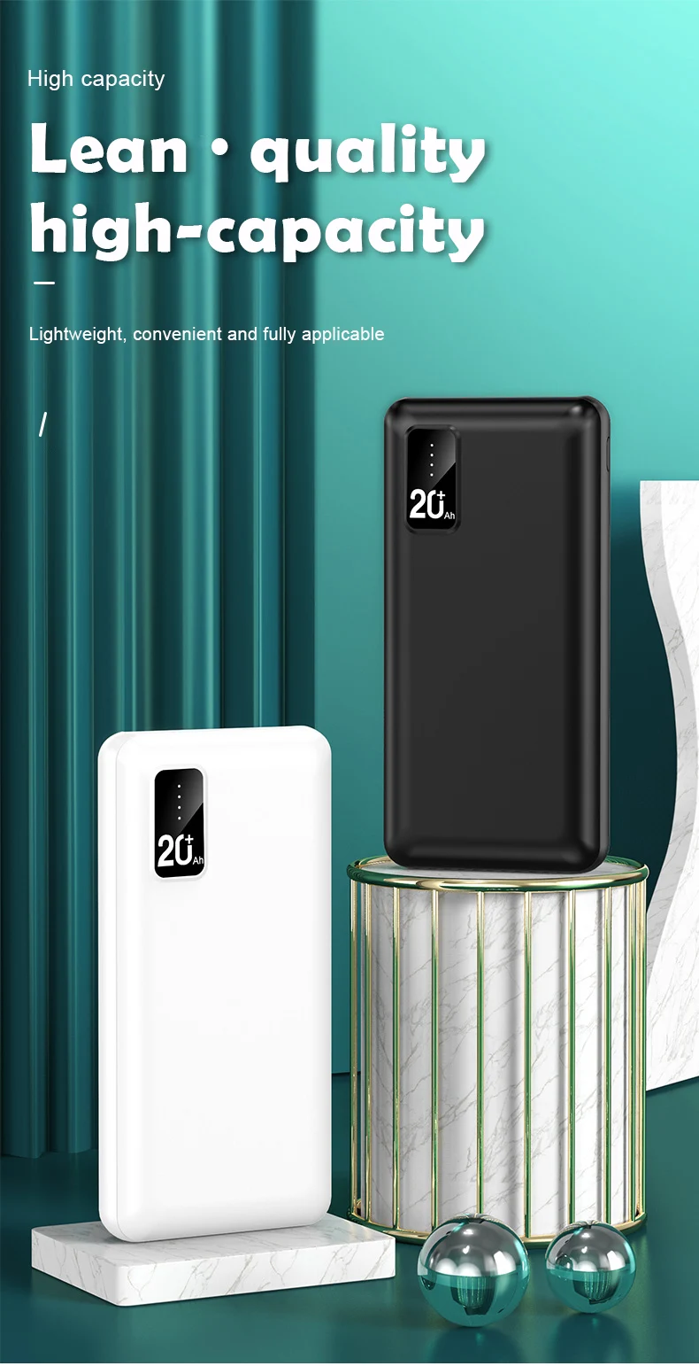 20000mah Power Bank - Portable, Fast Charging, True Capacity