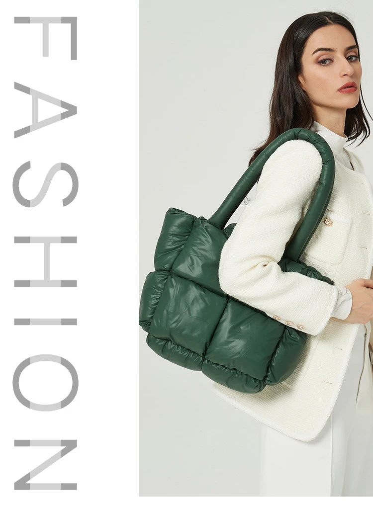 New Puff Cotton Winter Puffer Bags Shoulder Women Handbags Puffer ...