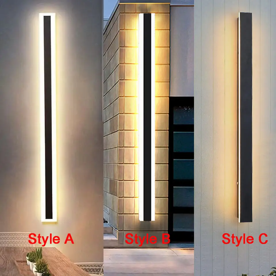 Ac 110v-220v Modern 3000k Warm White Led Outdoor Linear Strip Wall ...