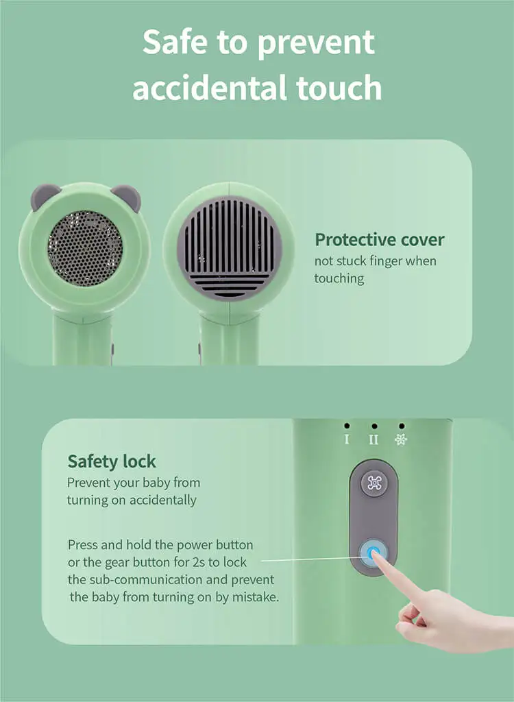 Rechargeable Baby Hair Dryer - Lightweight & Quiet