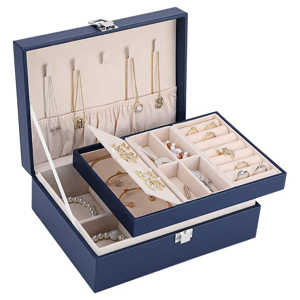 Faux Leather Decorative Box Large Wooden Box Accessory Organizerjewelry ...