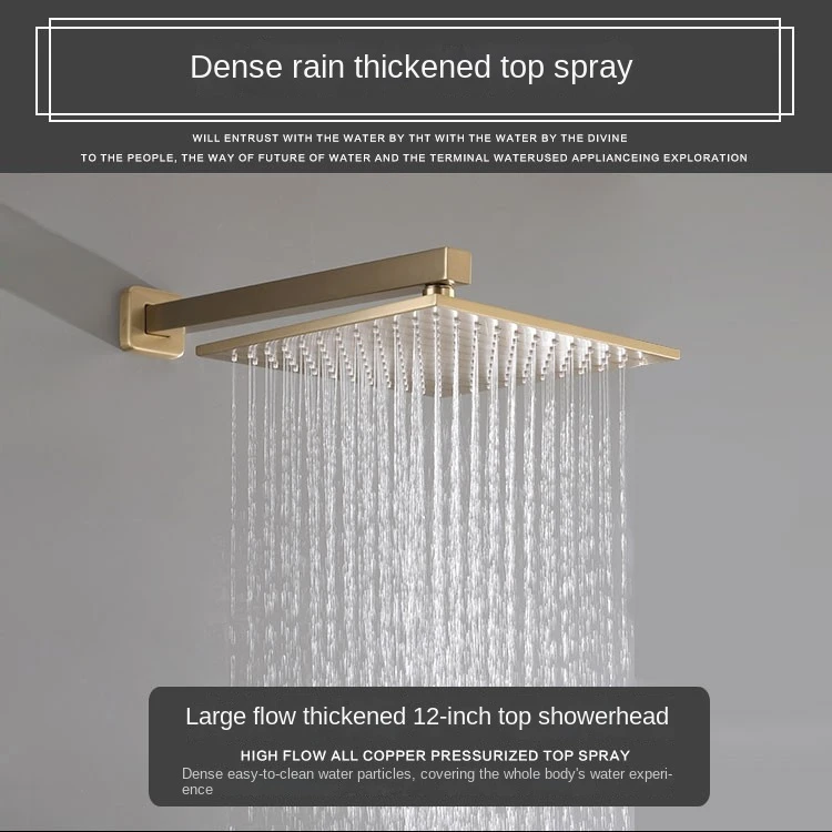 Luxury CUPC Fashion Brass Concealed Shower Waterfall Rain
