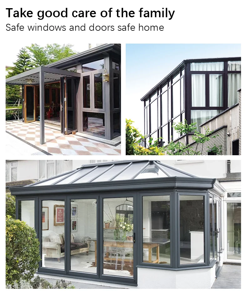 Customized Sunroom Conservatory Greenhouse Skylight Roof Window Sunroom Glass House Aluminium