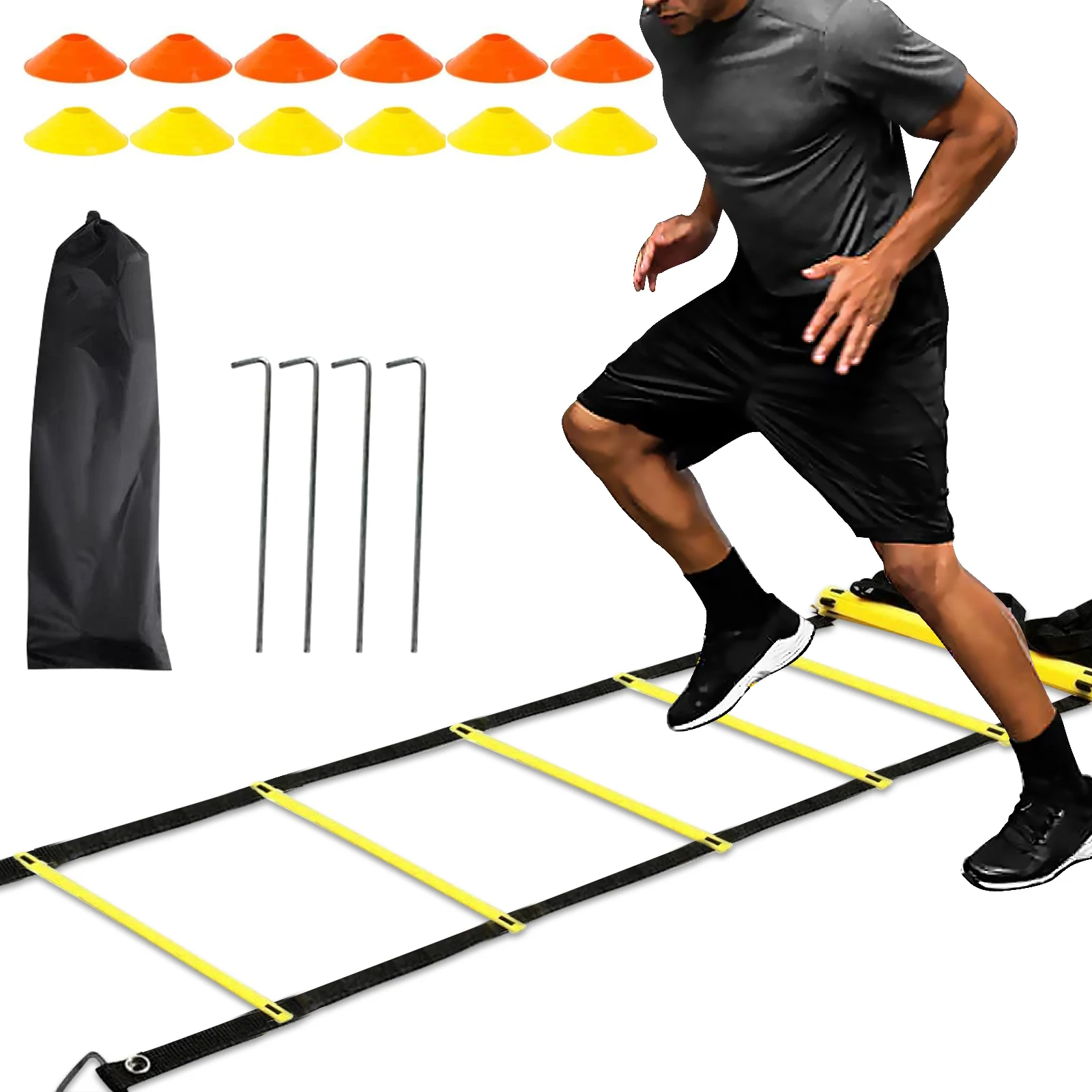 Dibikou Agility Ladder Speed Training Ladder,6M 12 Rung Speed Ladder ...