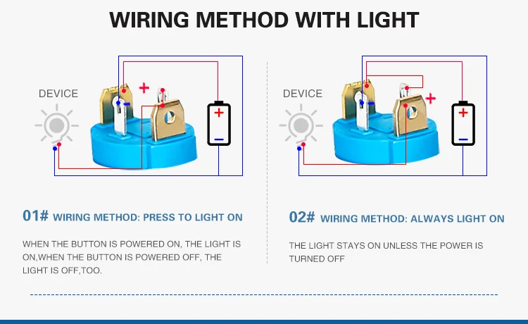 2pin 16mm Flat Head 18a High Current Momentary Waterproof Metal Self ...