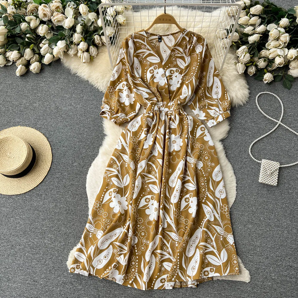 Floral Short Sleeve Chiffon Dress - Perfect for Summer