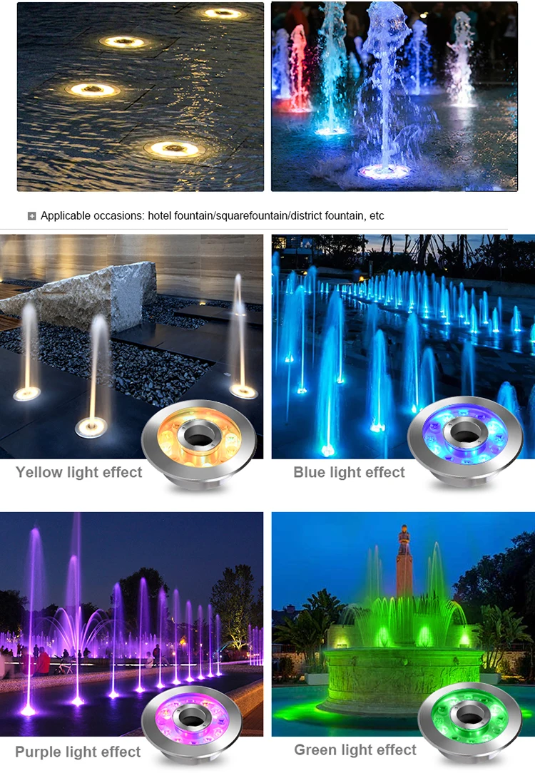 Commercial IP68 24V 9W 12W 18W Donut Type LED Lighted Waterfall ...