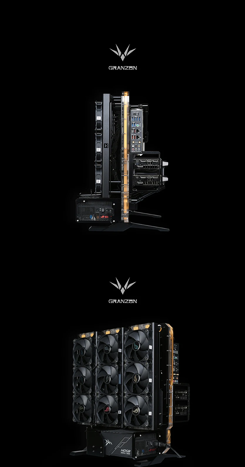 Granzon G20 Open Frame Distro Plate Case for E-ATX Motherboard