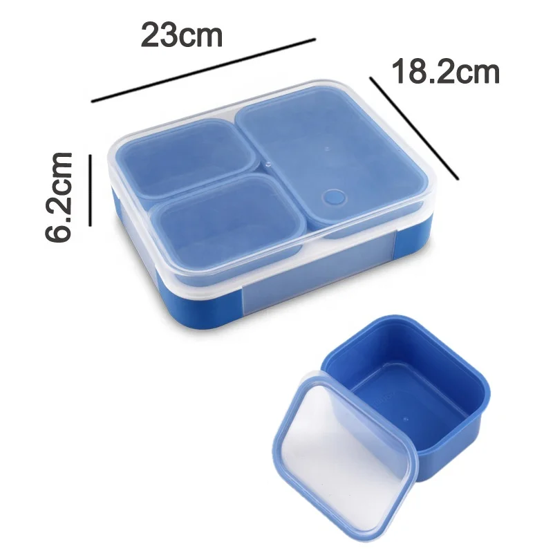 Food Grade Double Wall Pp Plastic Square Airtight Lock Food Lunch Box ...