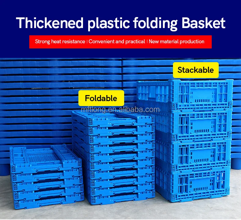 Crate For Sale Crate Vegetable Foldable Plastic Customized Logo Blue ...