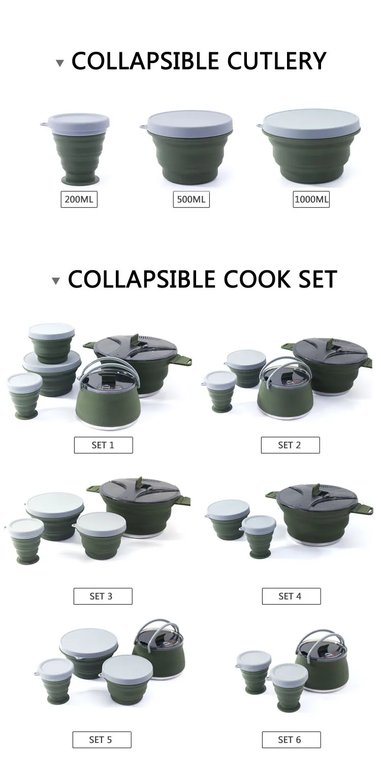 2.5l New Product Custom Silicone Collapsible Camping Cook Pot - Buy ...