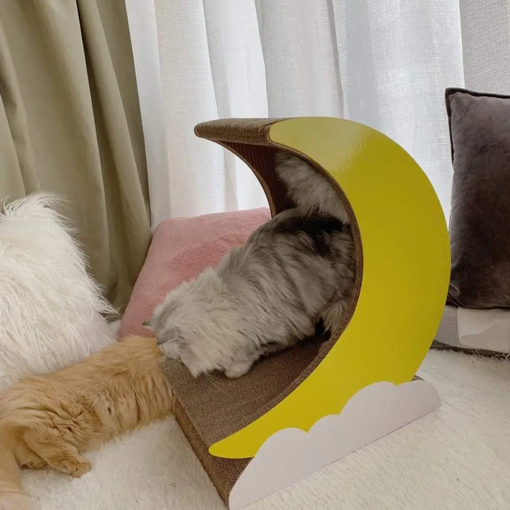 New Design Custom Moon Shape Cat House With Cardboard Scratcher Sofa ...