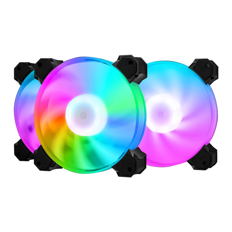 Colorful PC Case with 120mm RGB LED Fans - Quiet & Efficient Cooling