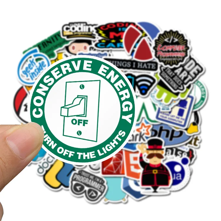 50pcs/set Programming Sticker For Geek Diy Computer Laptop Technology ...