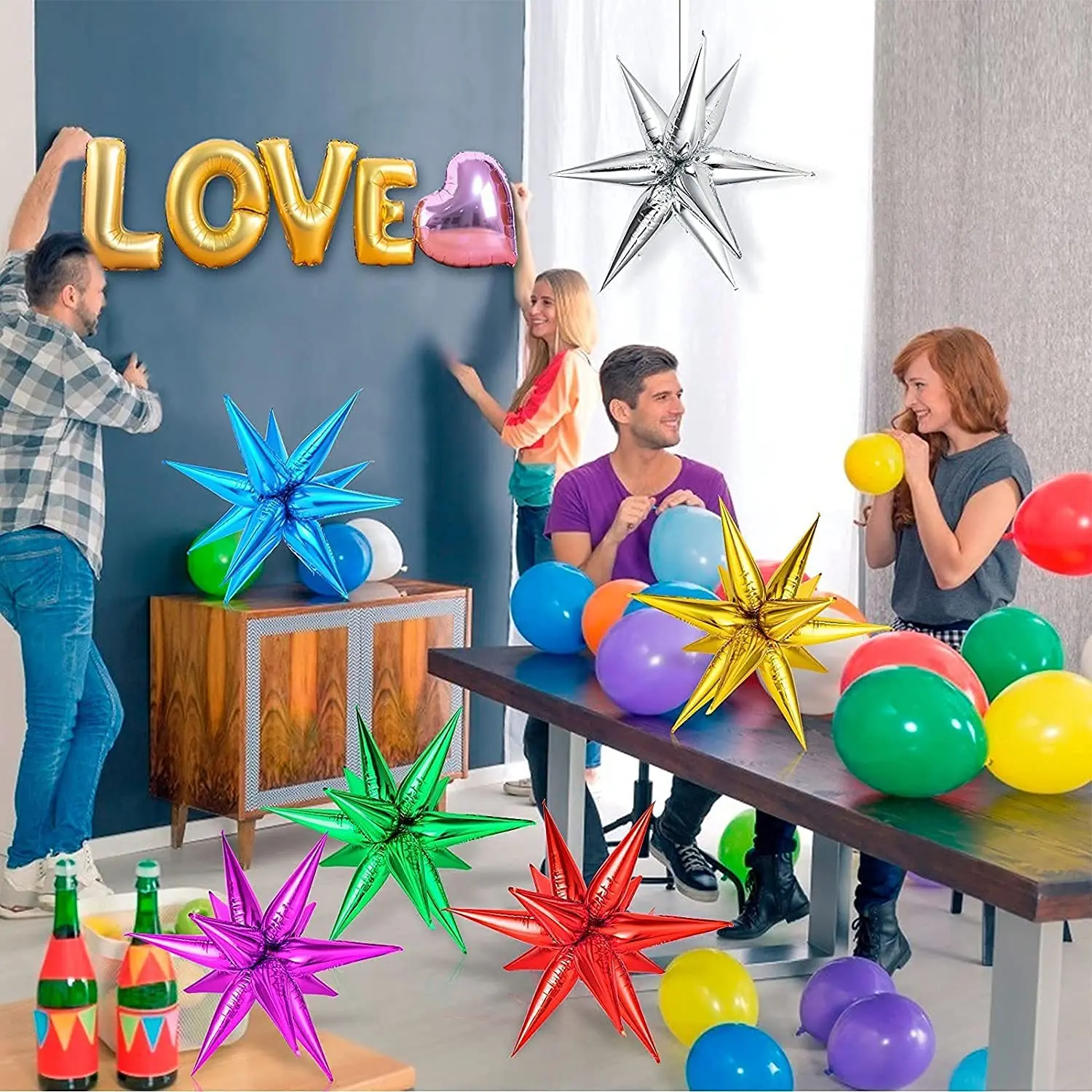 Explosion Star Balloons Birthday Party Opening Ceremony Wedding ...