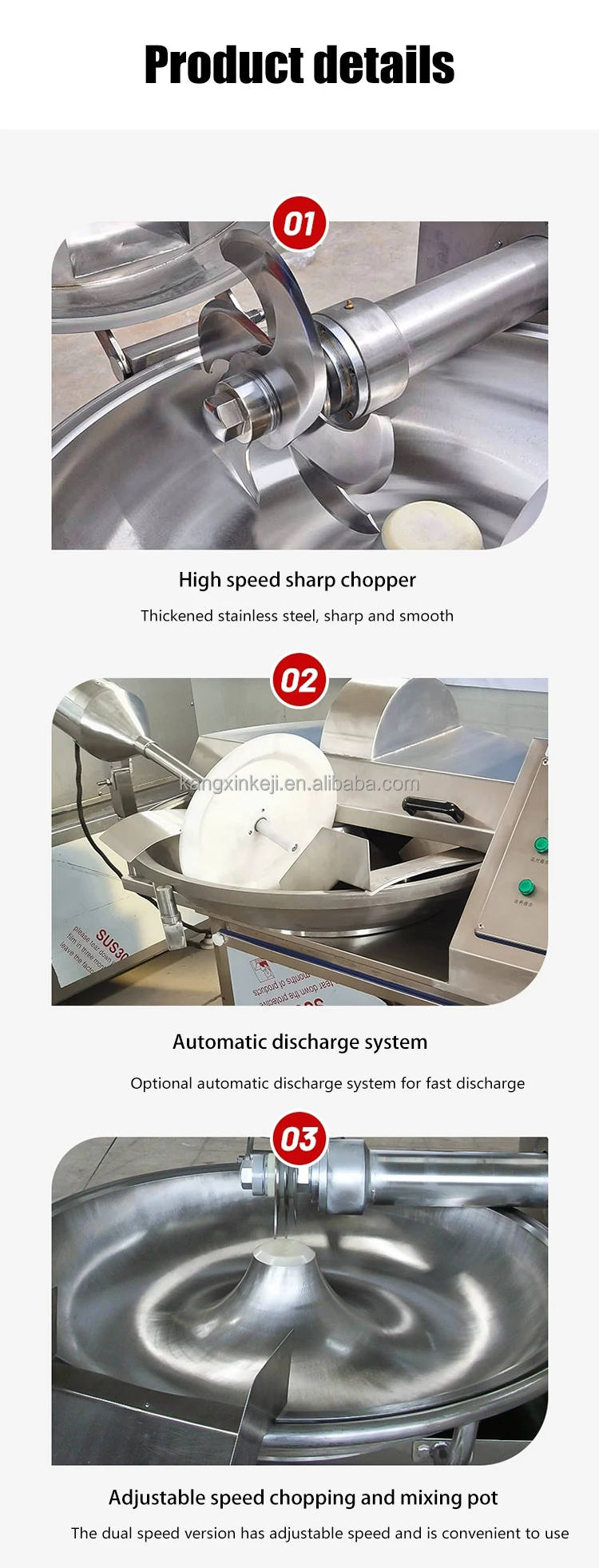 Silent 40 Kg Chopping And Mixing Cutting Mixer Bowl Cutter Meat Chopper ...