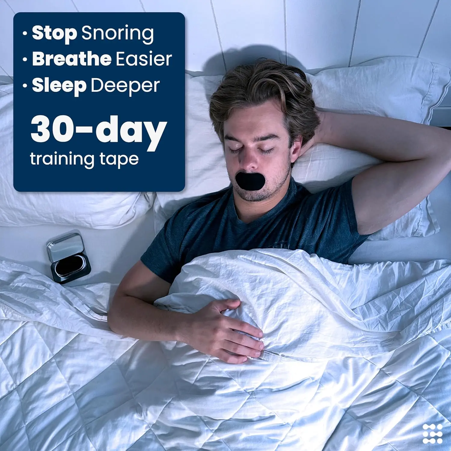 New Design Nasal Breathing Anti Snoring Sleep Strips Tapes Black Mouth ...