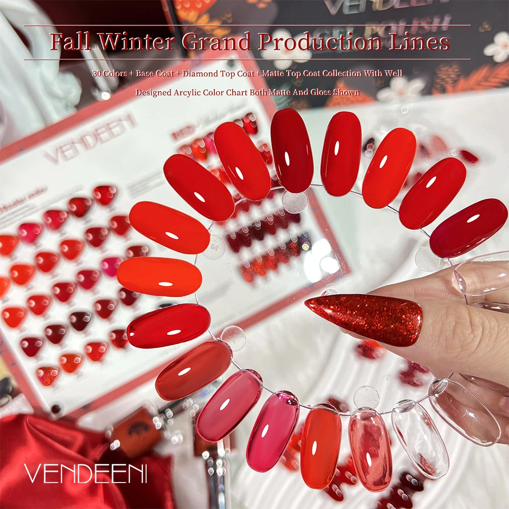 Hot Sale Solid Color Red Uv Gel Polish 15 Ml Gel Nail Polish Kit 30 ...
