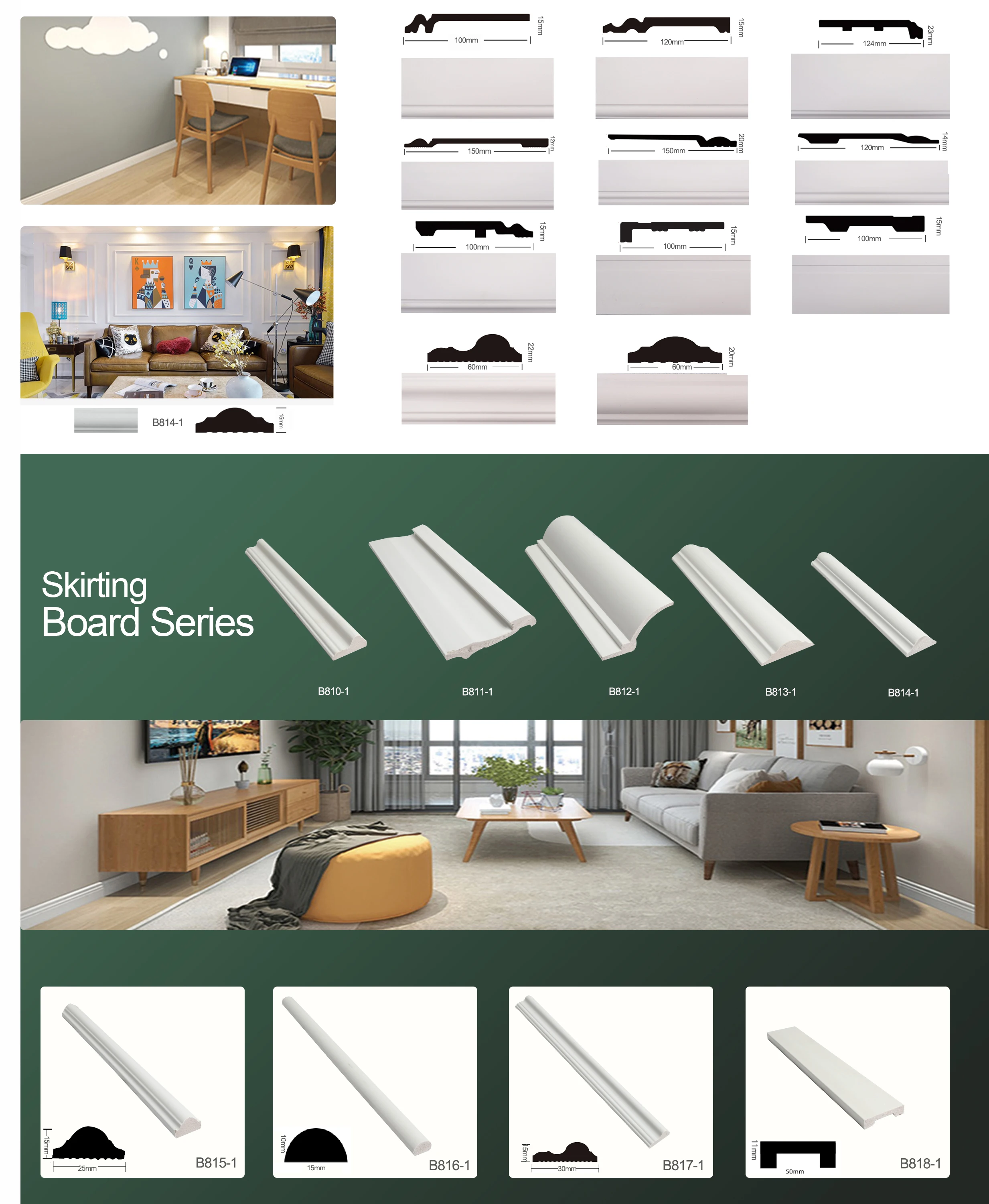 Longyong High Quality Waterproof 100mm Ps Skirting Board Polystyrene ...