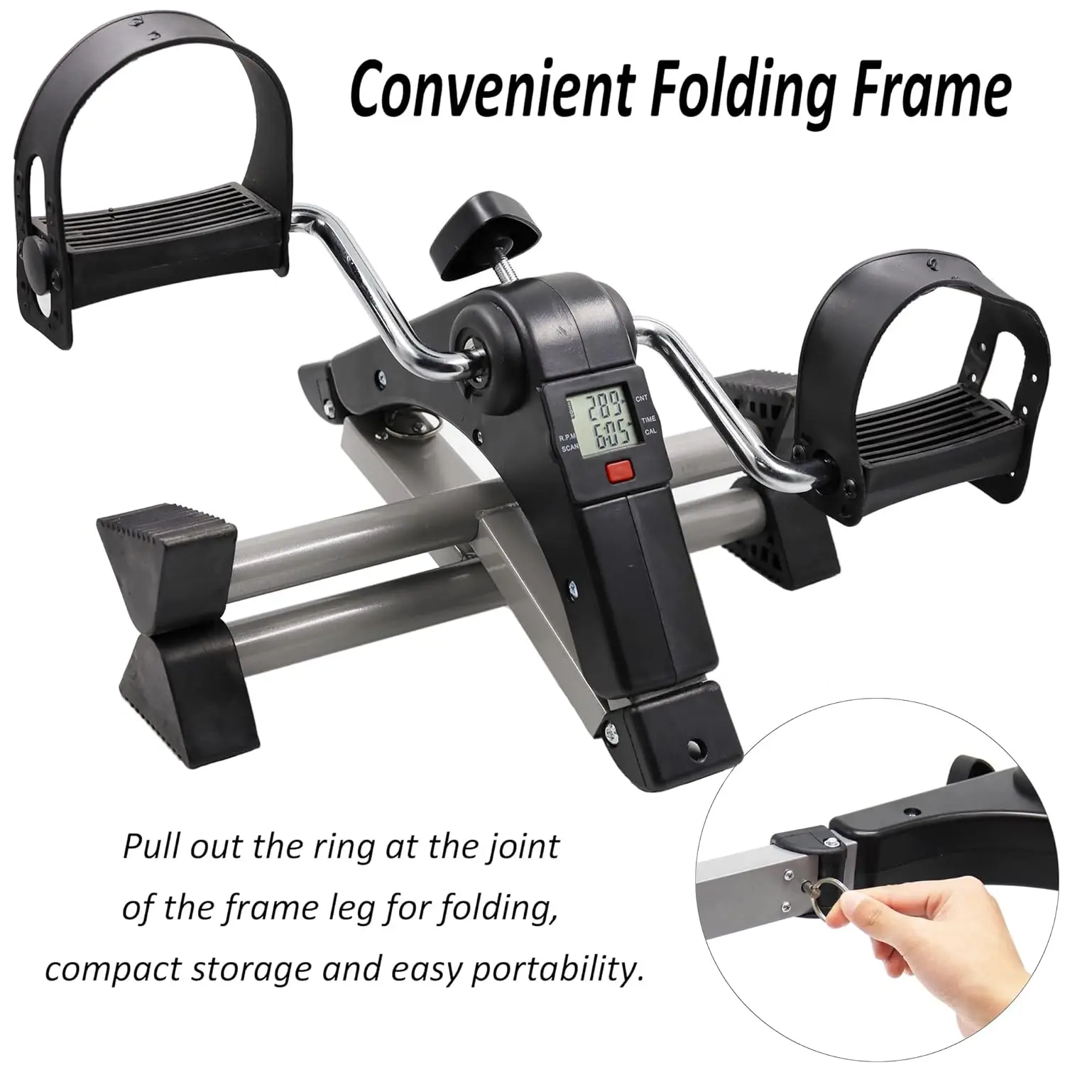 Blue/Green/Silver Folding Exercise Portable Mini Exercise Bike With Electronic Display Mini ...