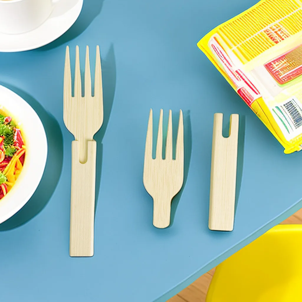 Biodegradable Bamboo Short Separating Forks For Instant Noodles ...