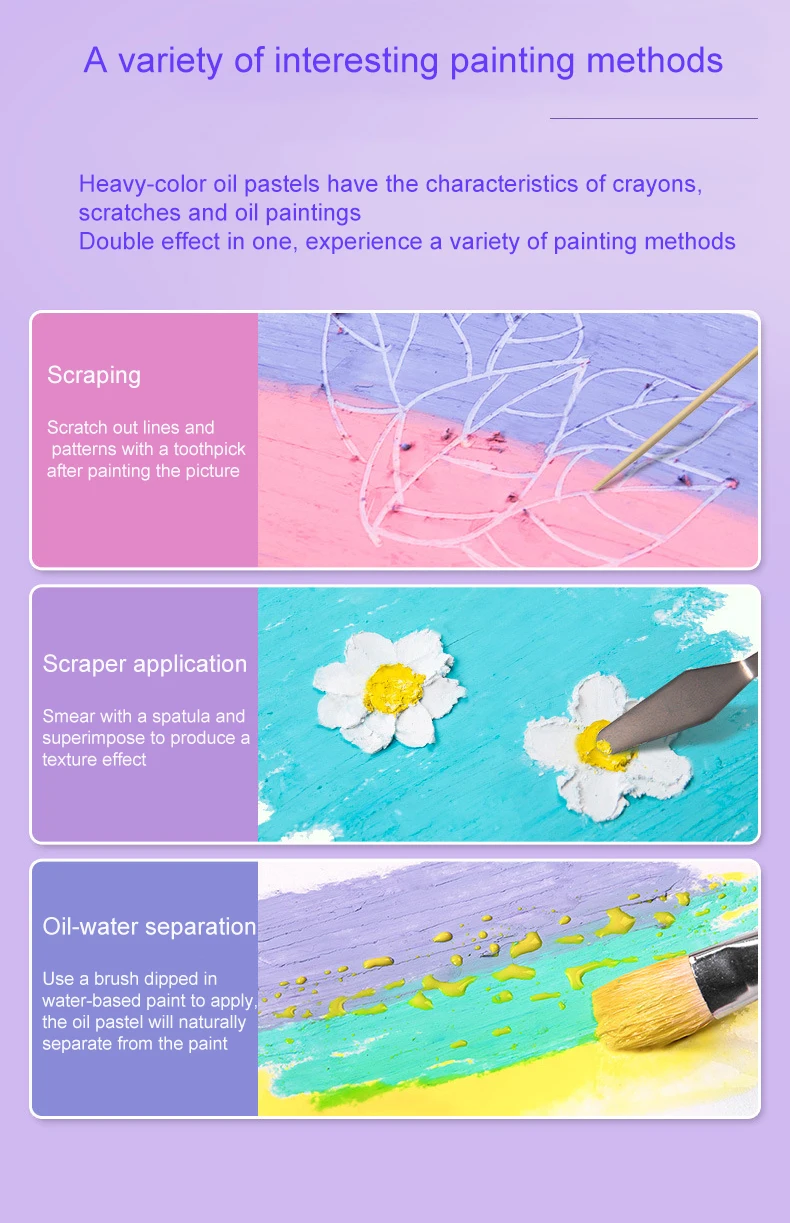 Non Toxic Washable Round Pastel Sticks Oil Painting Sennelier Oil ...