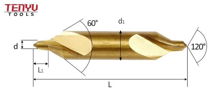 HSS DIN333 Double Ended Two Head Center Drill Bits for Precision