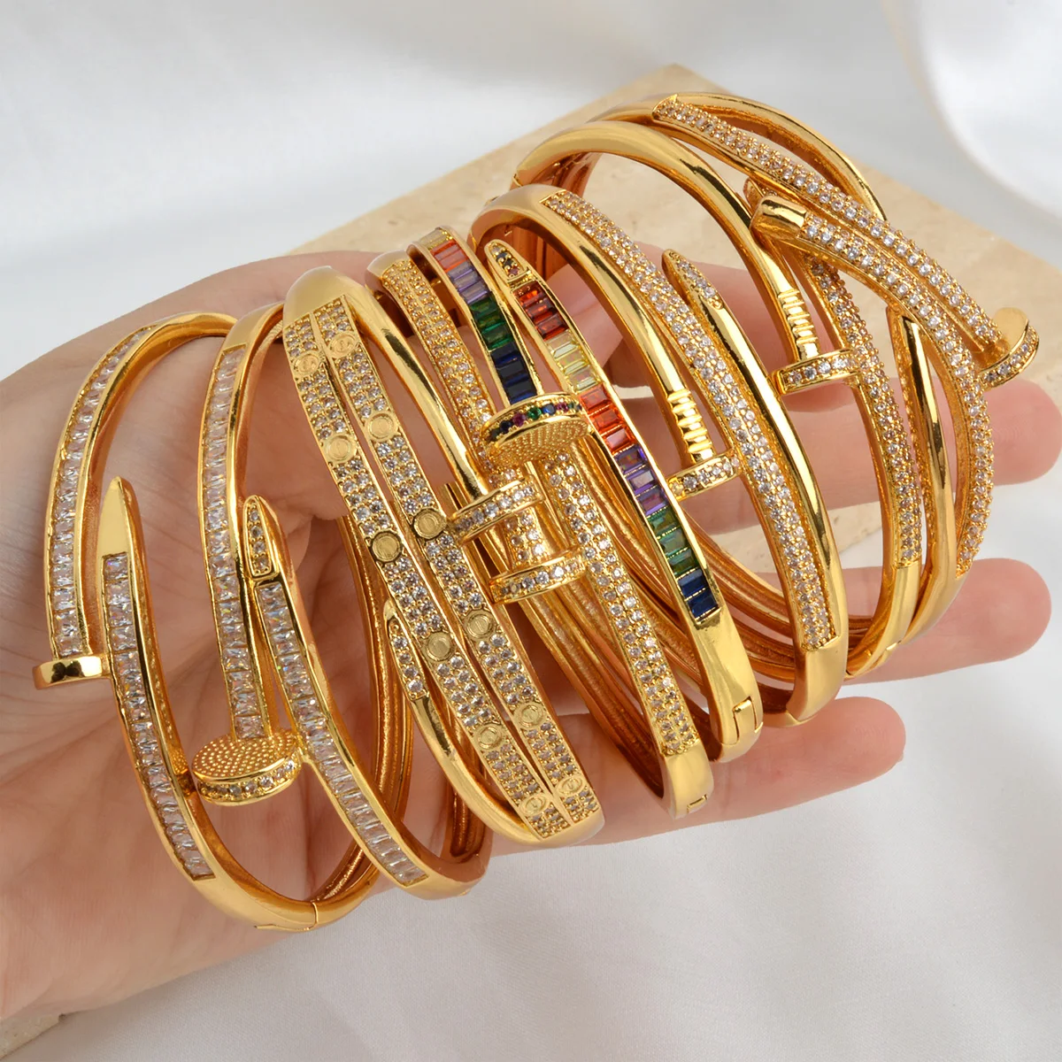 Waterproof 18K Gold Plated Copper Jewelry - Trendy & Durable