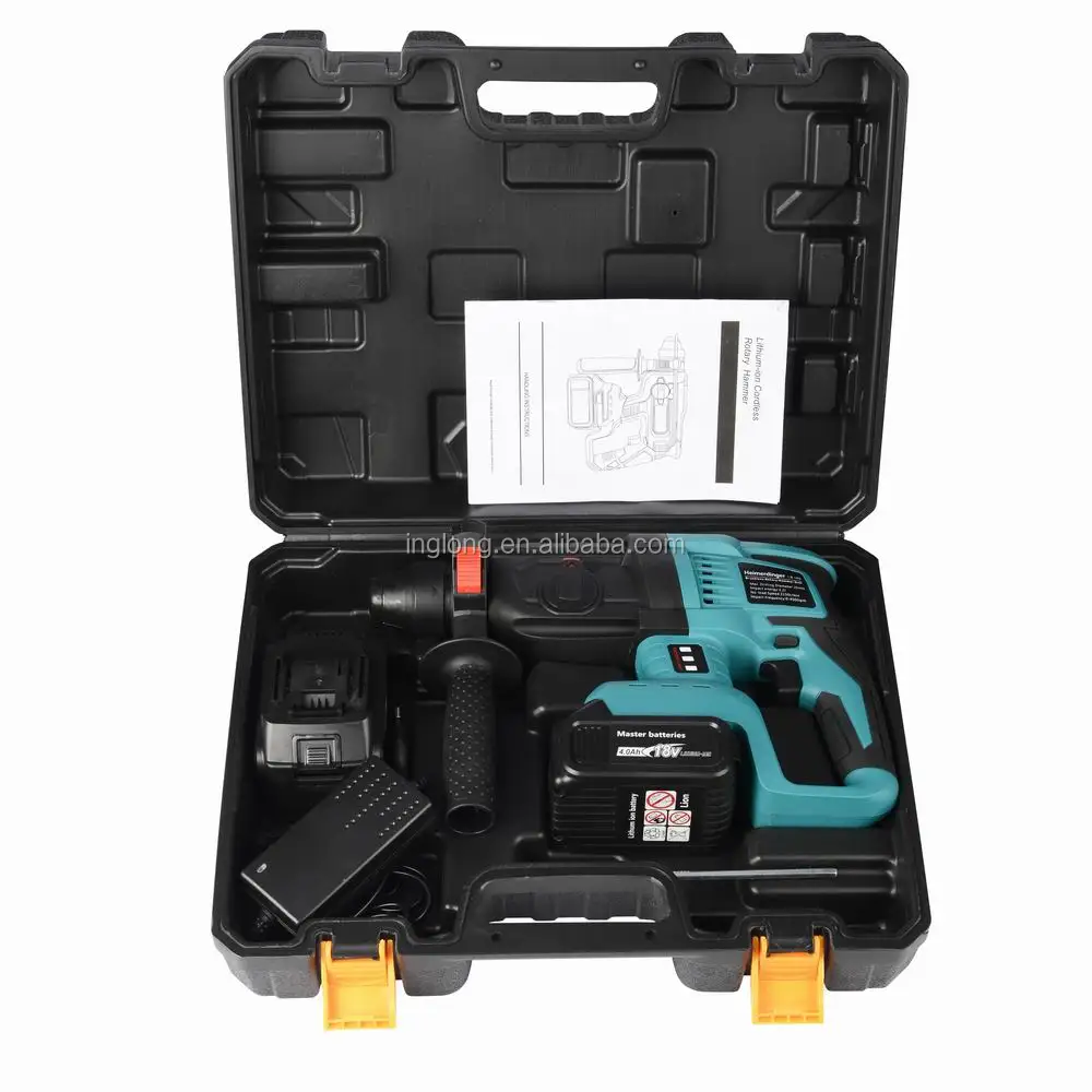 Rechargeable Brushless Cordless Rotary Hammer Drill Electric Hammer ...