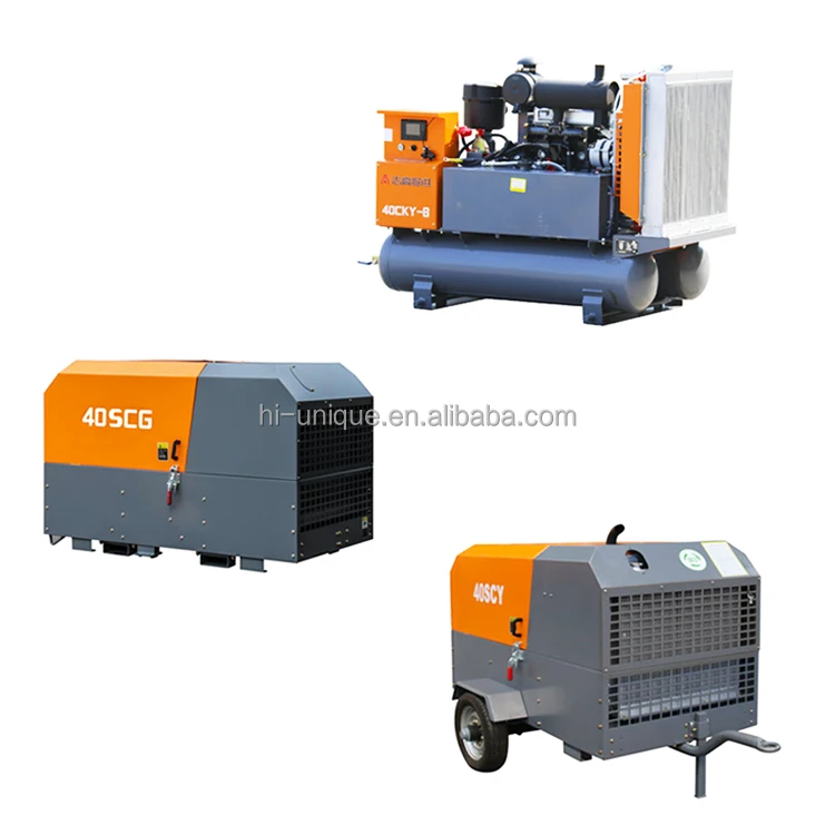37KW Portable Medium Pressure Diesel Engine 550cfm Mobile Screw Air ...