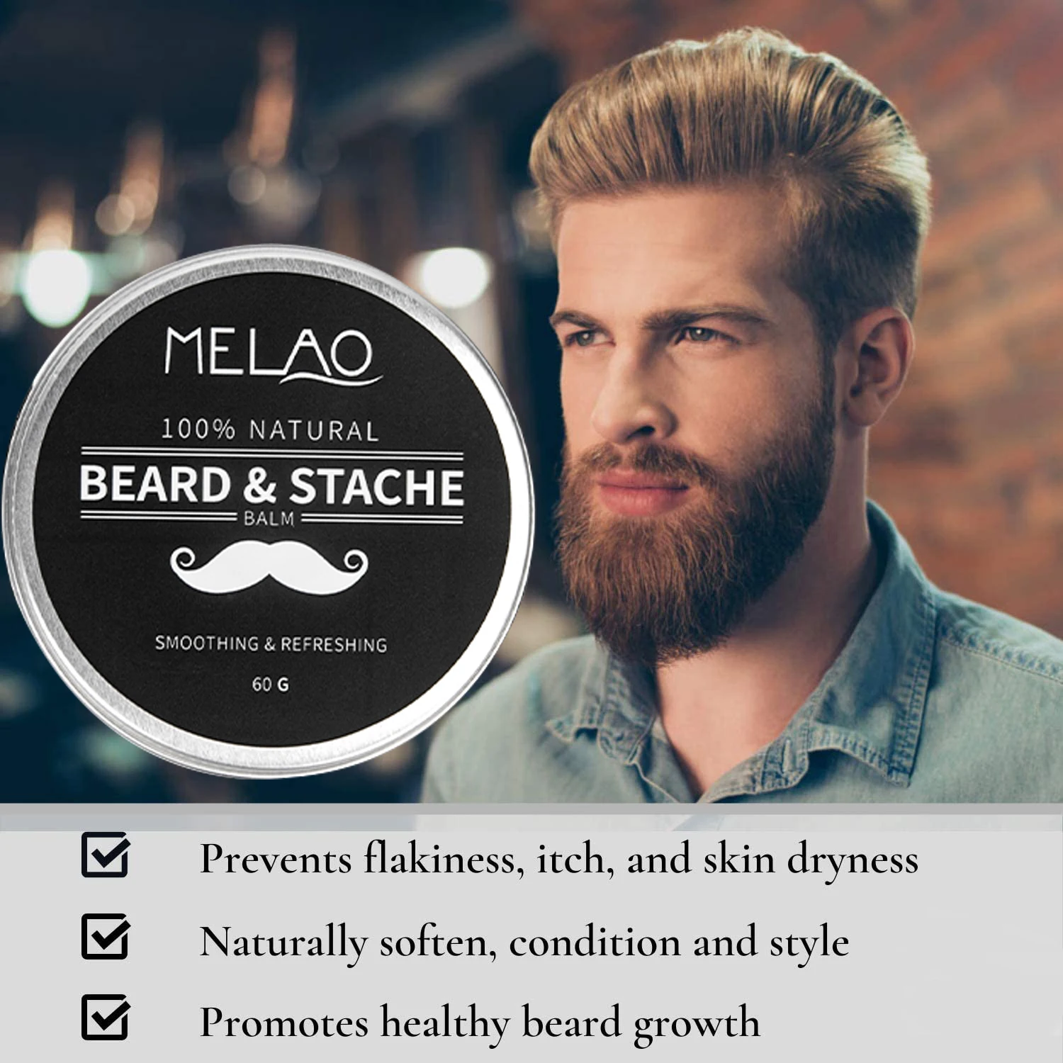 Oem Melao Natural Organic Cologne Beard Growth Butter Beard Balm Wax