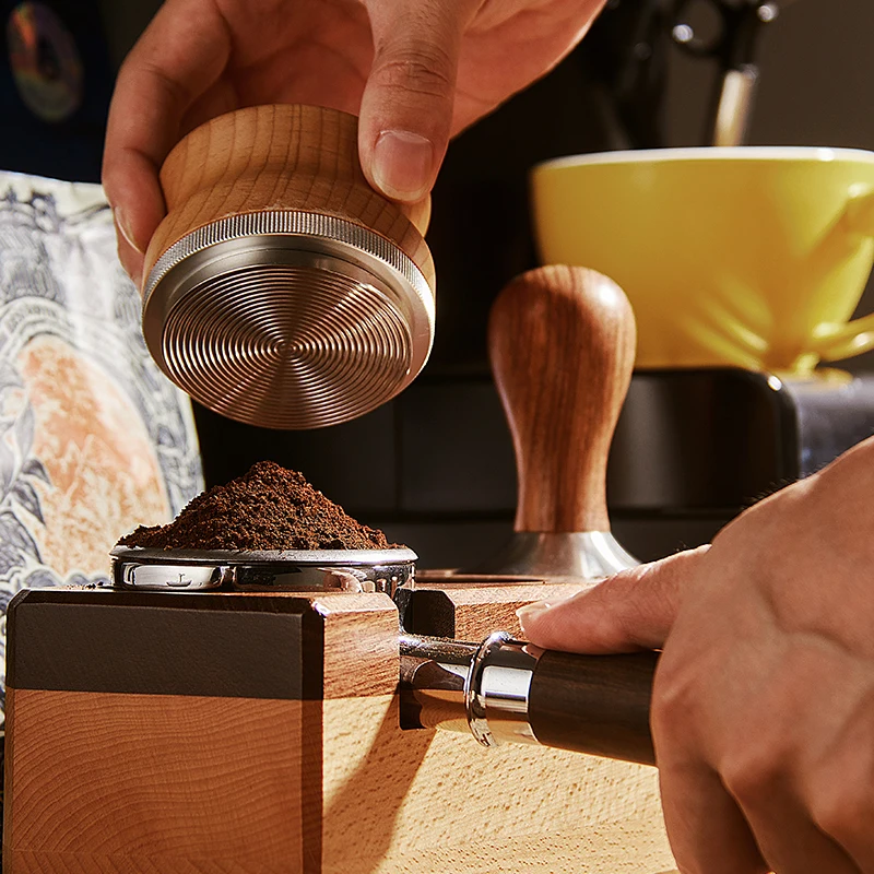 Wholesale New Coffee Distributor 51mm 53mm 58mm Wood Head Adjustable ...