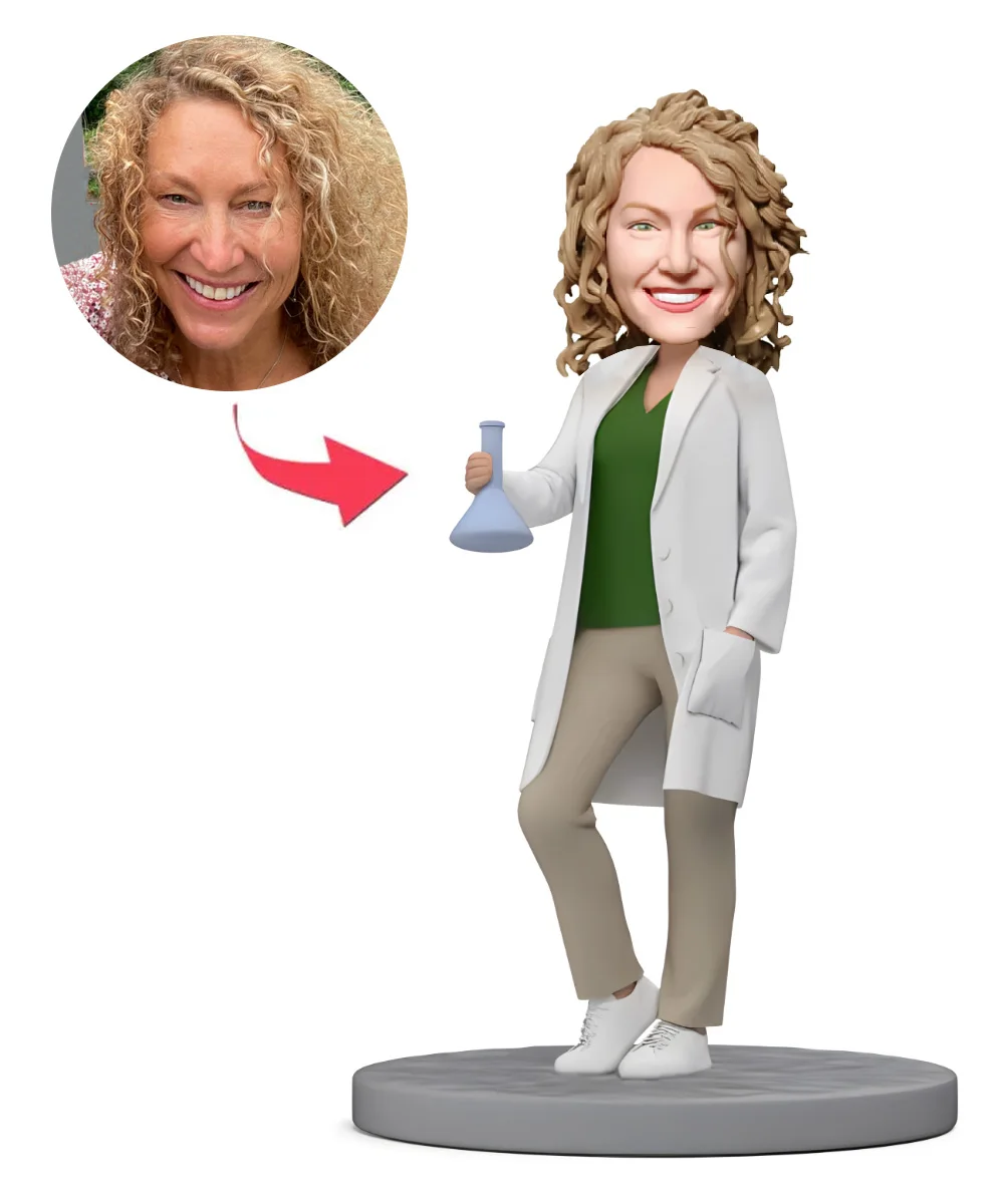 Custom Female Doctor Bobblehead - Handmade Figurine