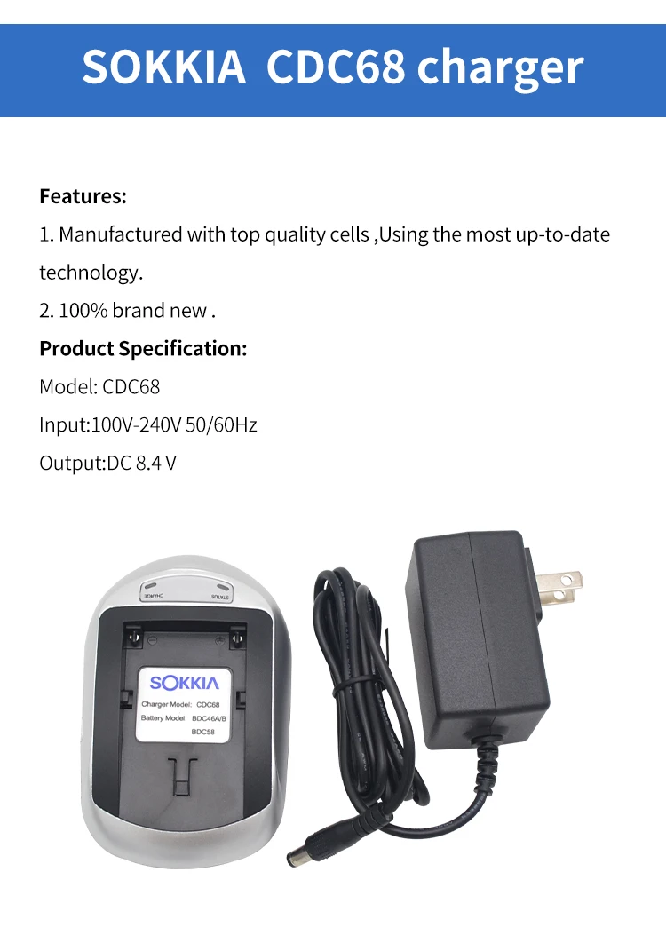 Sokkia Battery Charger Cdc68 For Sokkia Bdc46 Bdc46a Bdc46b Bdc58 Bdc70 ...