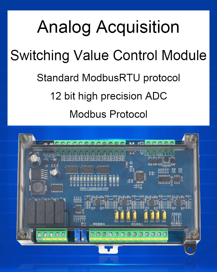 Rs232/485 Modbus Rj45 Io Module Tcp/ipp Rtu 8 Analog Input 4 Digital Input 4 Relay Output Module ...