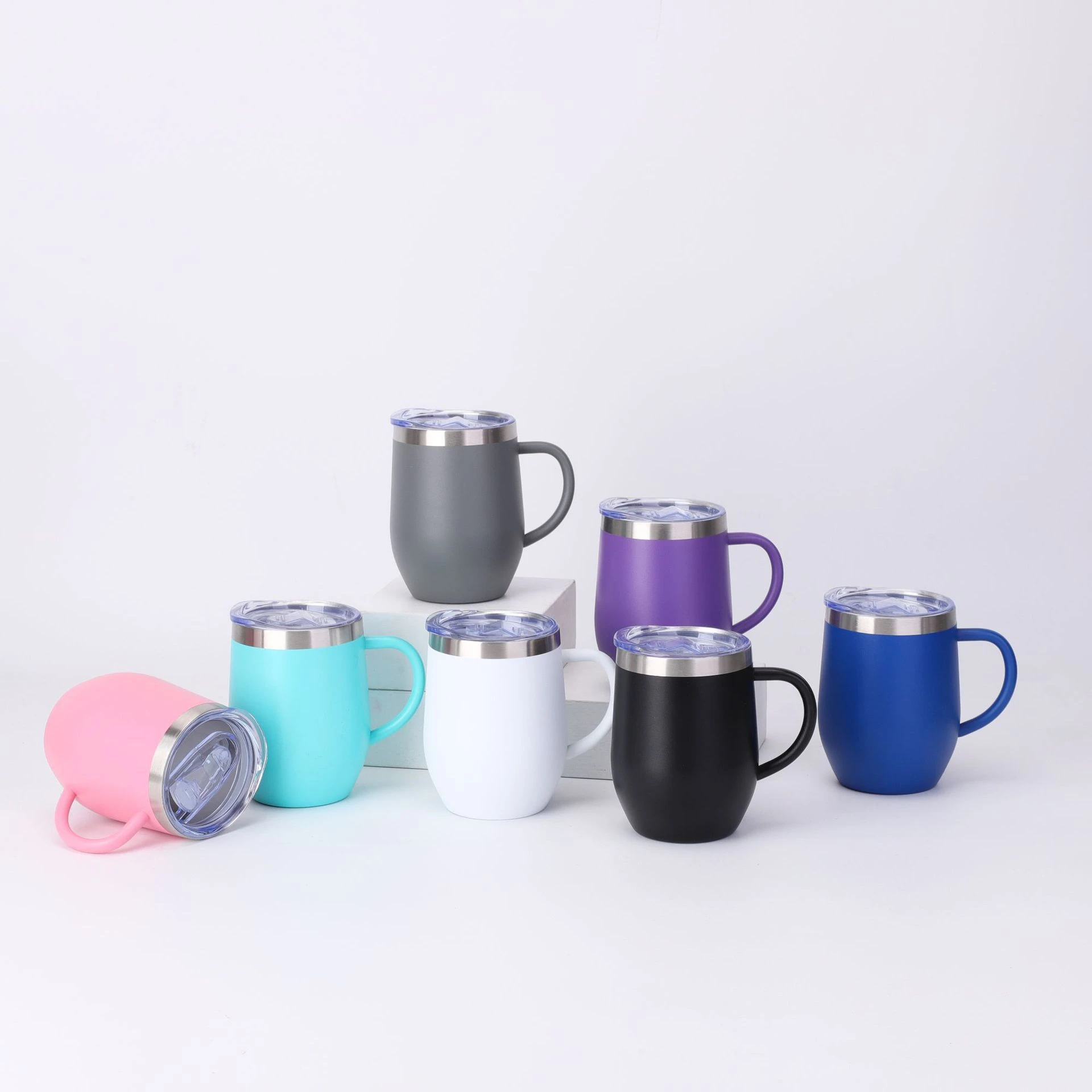 12oz Water Bottle Stainless Steel U-Shaped Eggshell Tumbler Coffee ...