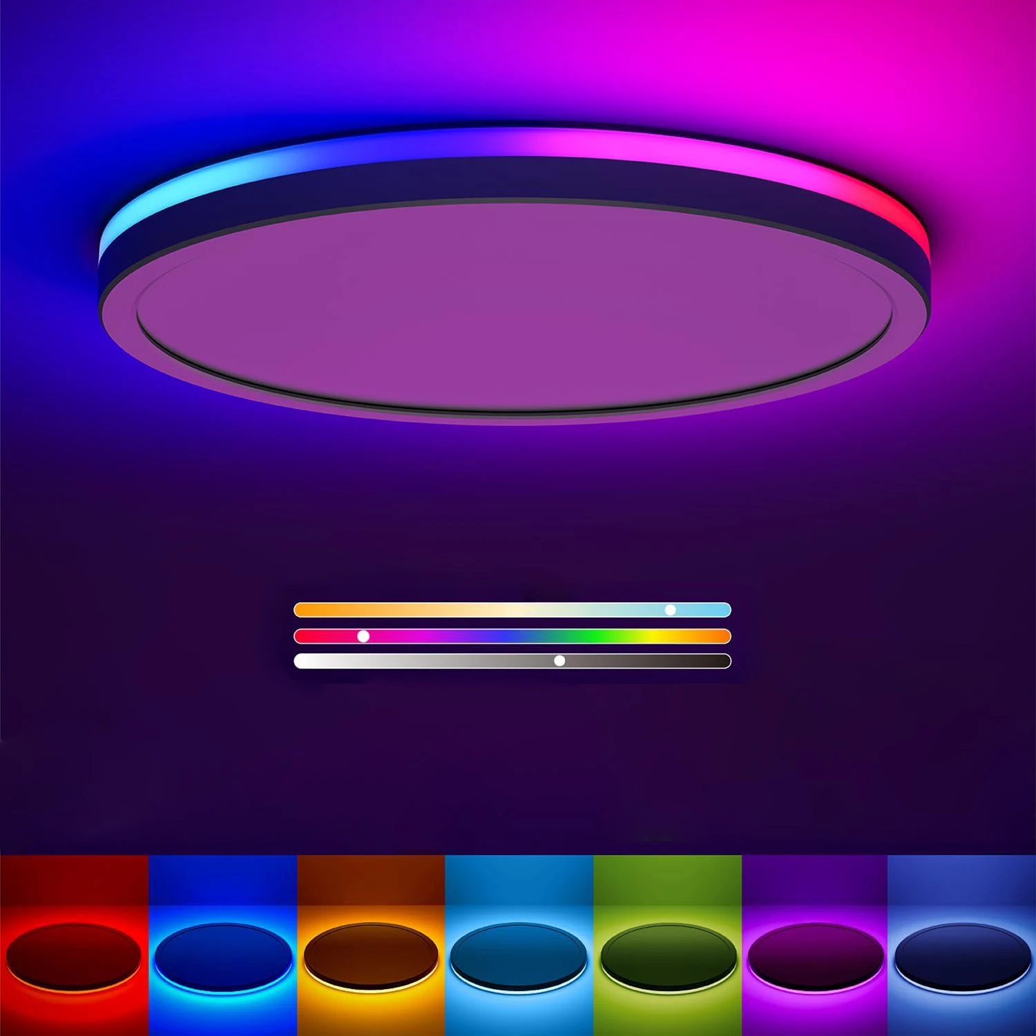 Modern Rgb Circular Pendant Lights Suspension LED Ring Light 0.6m 0.8m ...