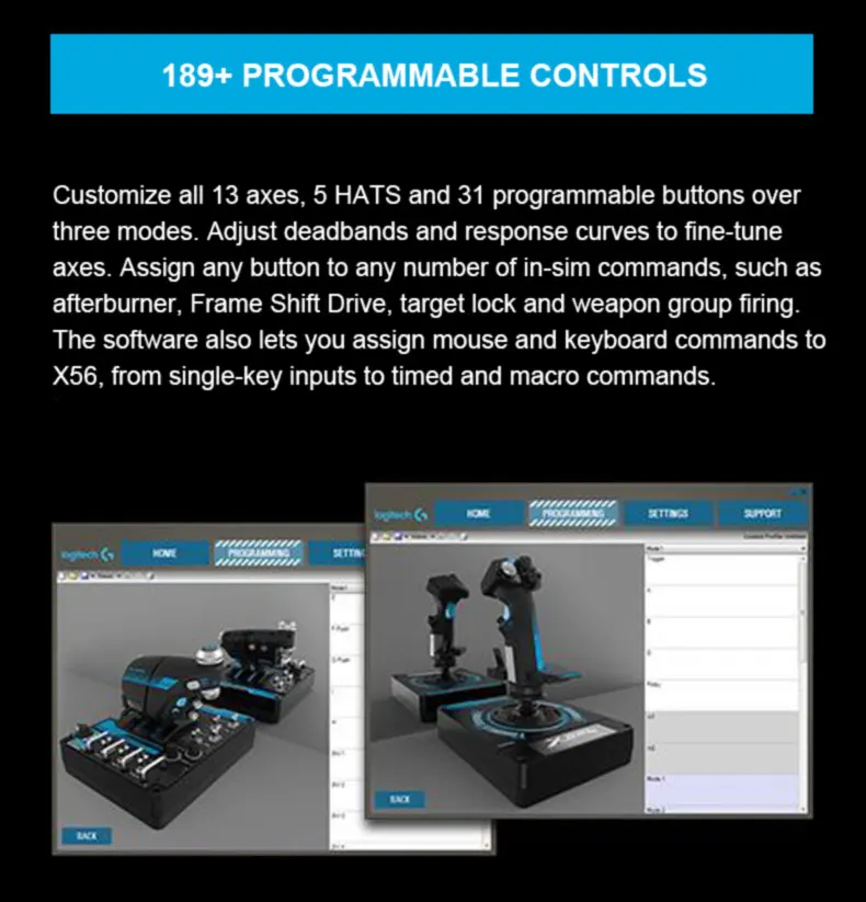 Logi Tech X56 Rgb Throttle And Stick Controller Flight Simulator ...