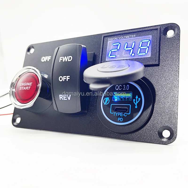 Dc 12v Control Box Carbon Fiber Racing Car 12v Ignition Switch Panel ...