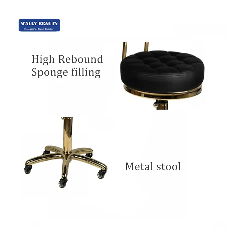 Wallybeauty Beauty Adjustable Rolling Hairdressing Chair