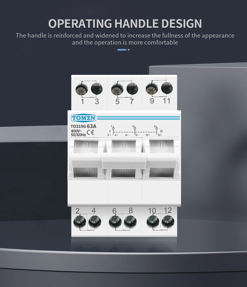 TOMZN 3P 63A MTS Dual Power Manual Transfer Switch - Reliable Isolation