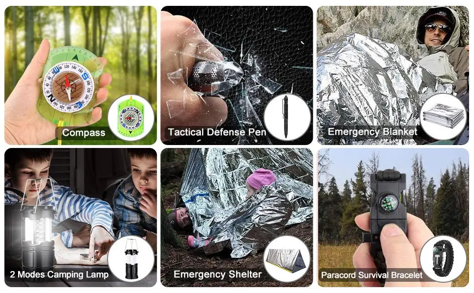 Cold Weather Pocket Survival Kits in the Forest Contain Fire Bellows ...