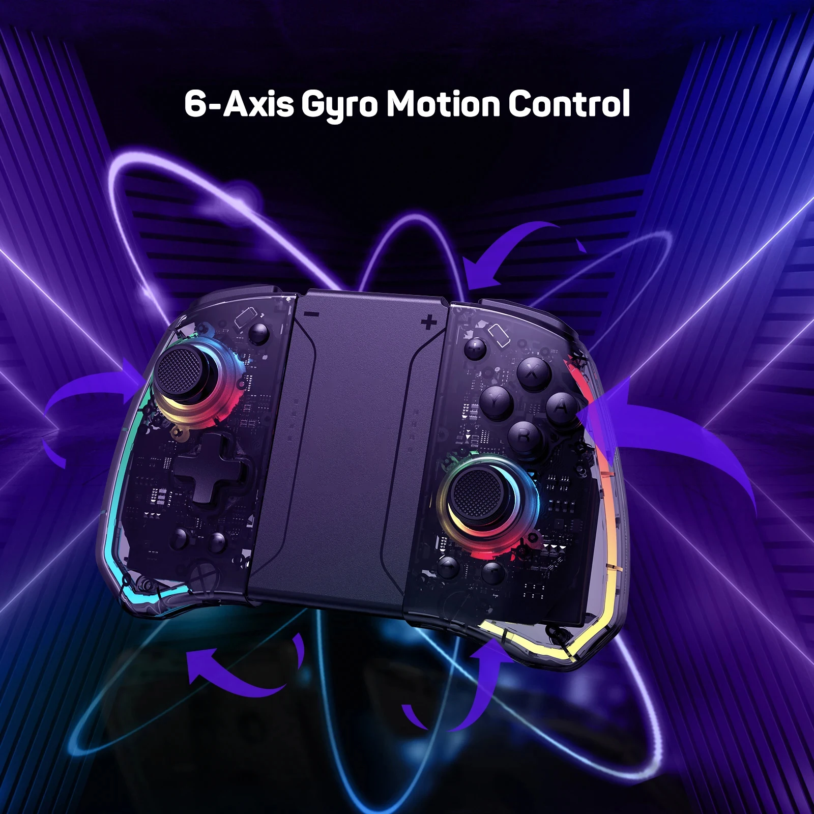 Ye LinYuvo Wireless Gaming Joystick Transparent Style Rainbow Breathing ...