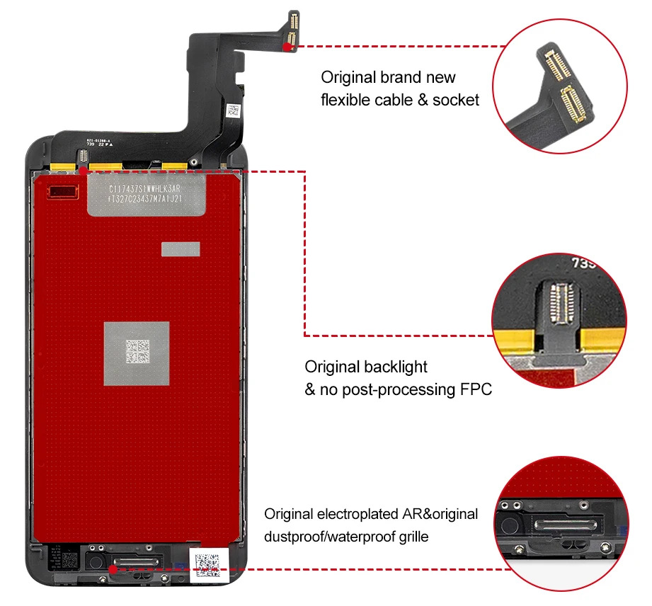 8 Plus 100% Original Black And White Lcd Frame Together 8 Plus C11 ...