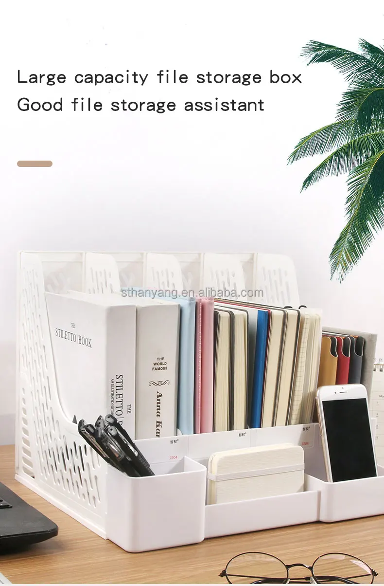 Color Document Sorting Box Storage Rack Sorting Column 4 Columns Office ...