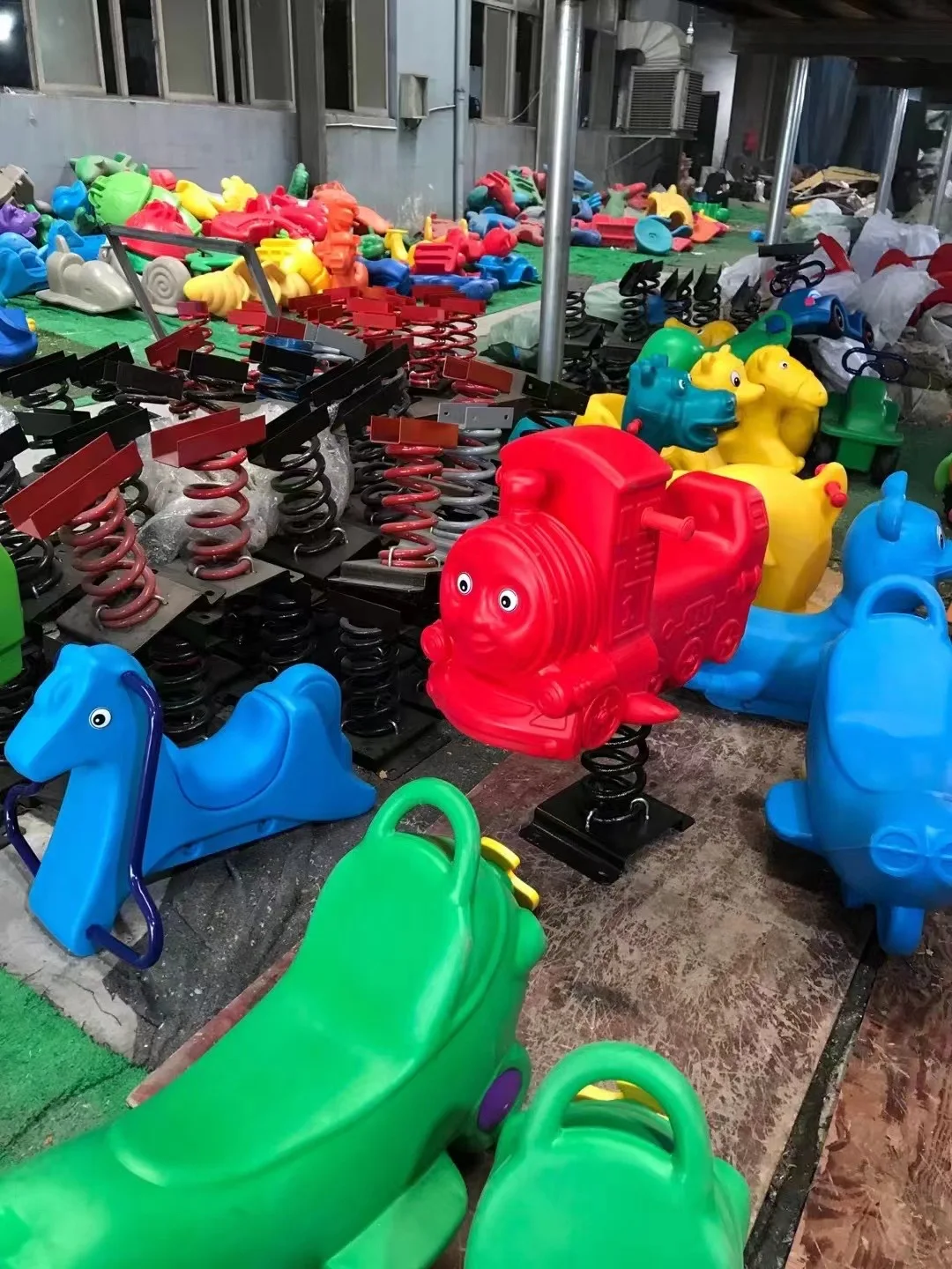 Cartoon Crabs Children Rocking Chairs Outdoor Playground Riding Plastic ...