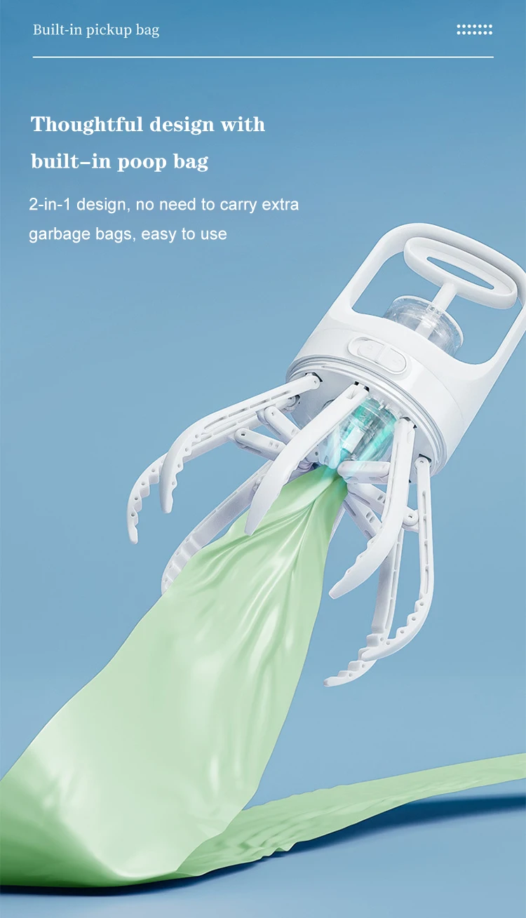 Portable Poop Scooper With Poop Bag Dispenser Light Weight Claw Waste ...