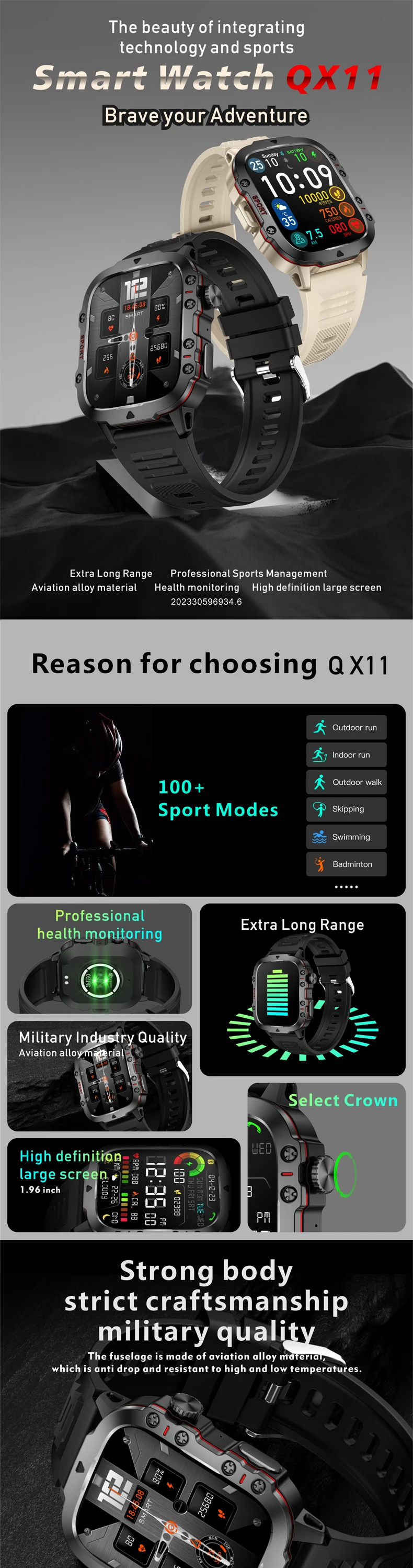 Smart Watch QX11 - Long Battery Life & Versatile Features