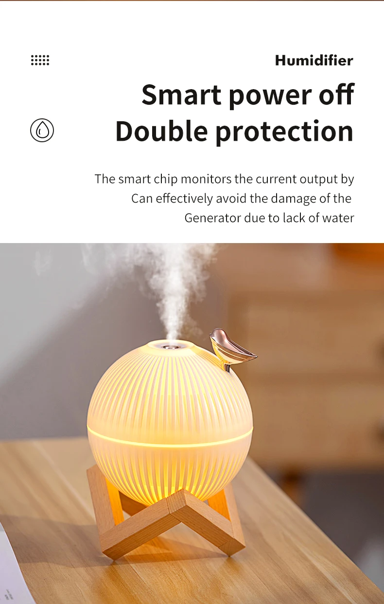 Moon Lamp Humidifier 330ml - Rechargeable & Ultrasonic