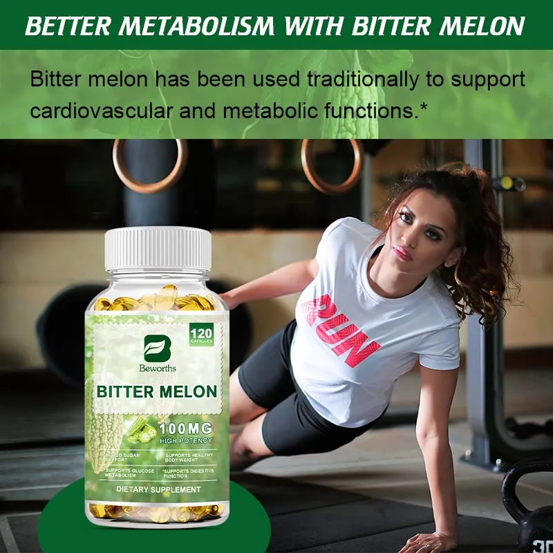 60 Pcs Vegan Bitter Melon Peptide Extract Capsules Lower Blood Sugar ...